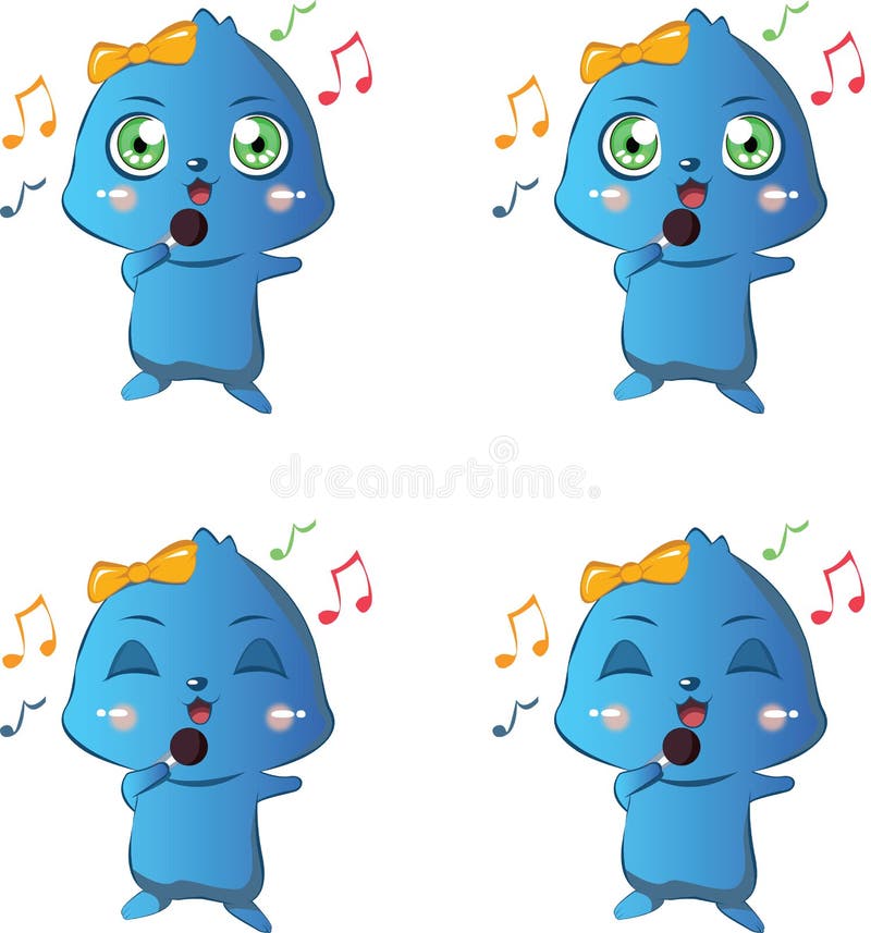 Singing cute bird stock vector. Illustration of birds - 9786727