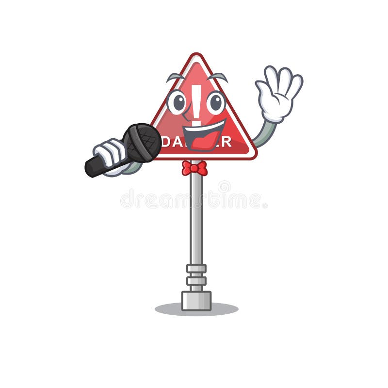 Singing Hazard Warning Attention Sign Sahaped Cartoon Stock Vector ... Singing Hazard Warning Attention Sign Sahaped Cartoon Stock Vector ...