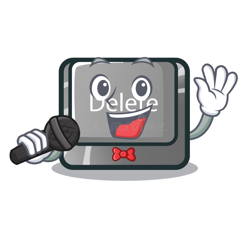 Singing Delete Button in the Shape Mascot Stock Vector - Illustration ...