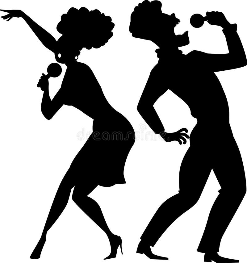 Singing duet silhouette stock vector. Illustration of vector - 62983545
