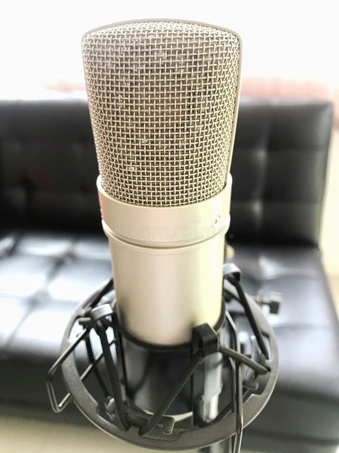 Condenser Microphone in Studio. Stock Image - Image of audio, record ...