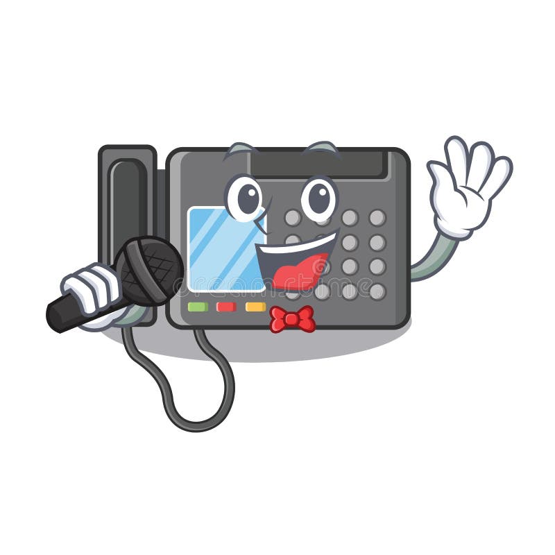 Singing Fax Machine Above the Cartoon Table Stock Vector - Illustration ...