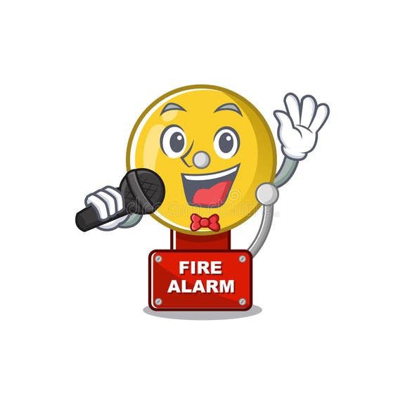Singing Fire Alarm with the Character Shape Stock Vector - Illustration ...