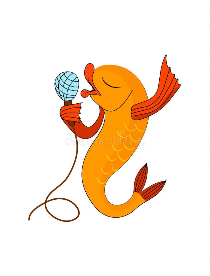 Singing Fish Slice Mascot Cartoon Stock Vector - Illustration of mascot ...