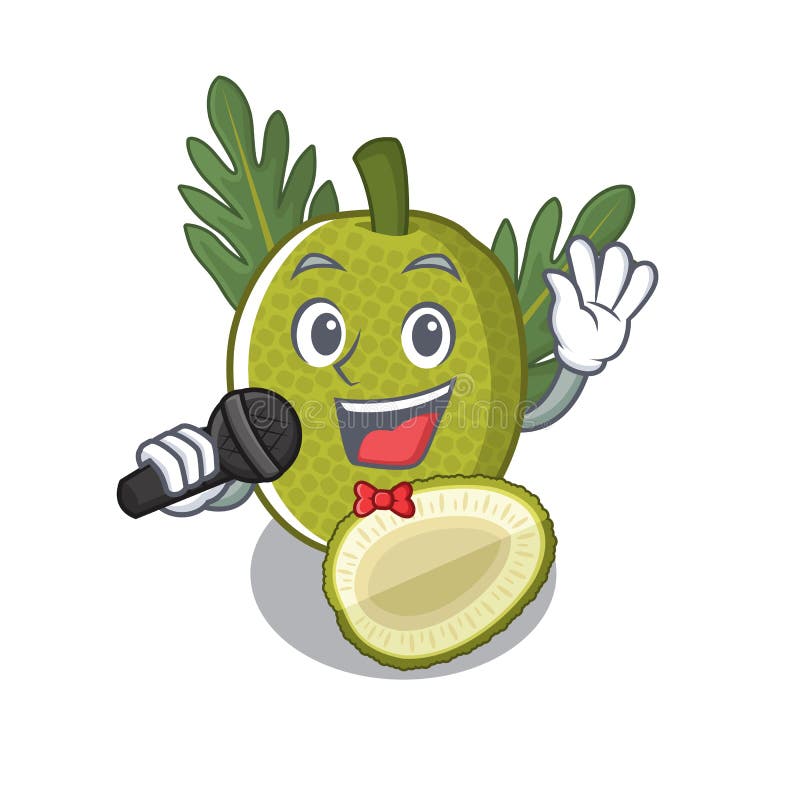 Singing Fresh Breadfruit in a Cartoon Basket Stock Vector ...