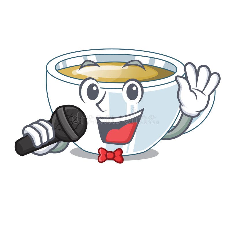Singing Ginger Tea in the Cartoon Shape Stock Vector - Illustration of ...