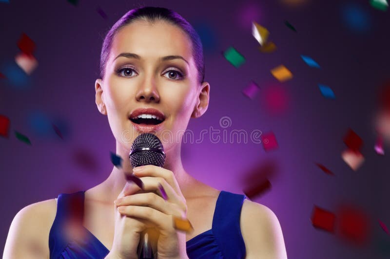 Singing girl stock image. Image of carefree, music, face - 15593881