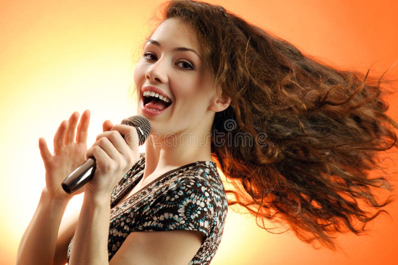 Singing girl stock photo. Image of party, sound, expression - 7497452