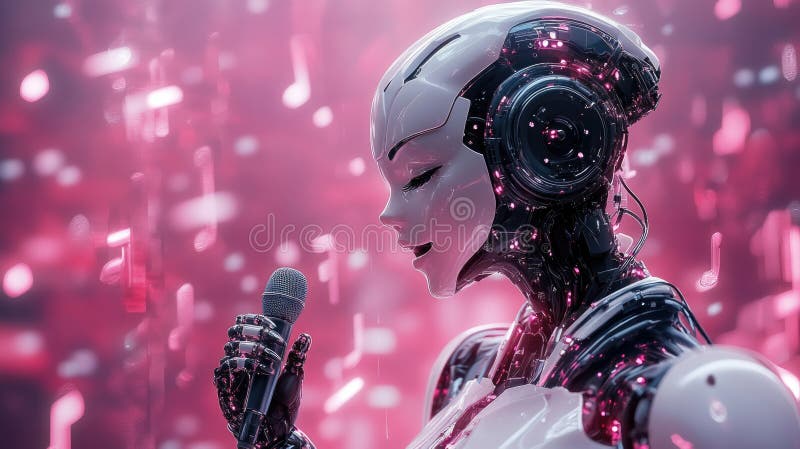 Singing Humanoid Robot with Futuristic Designs Performing in Pink ...