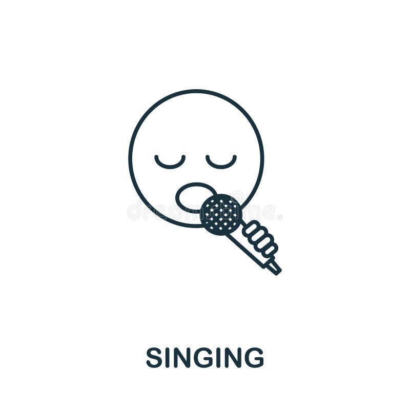 Singing Icon from Hobbies Collection. Simple Line Element Singing ...