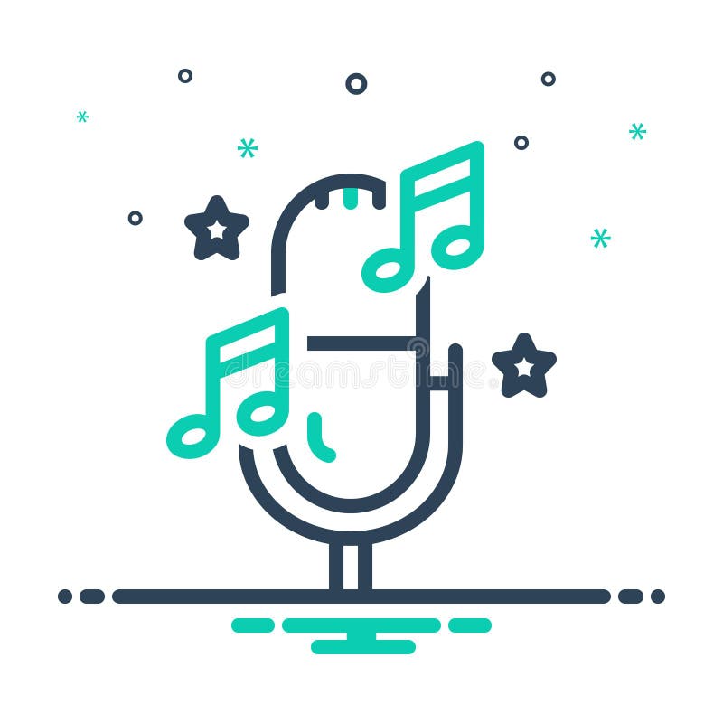 Mix Icon for Singing, Music and Song Stock Vector - Illustration of ...