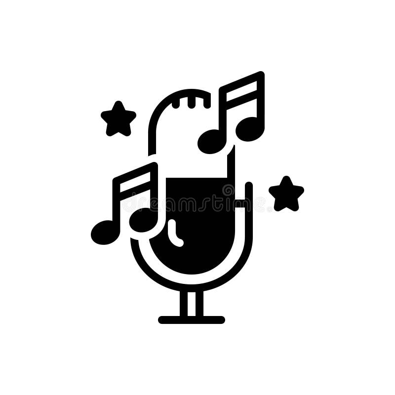 Black Solid Icon for Singing, Music and Song Stock Vector ...