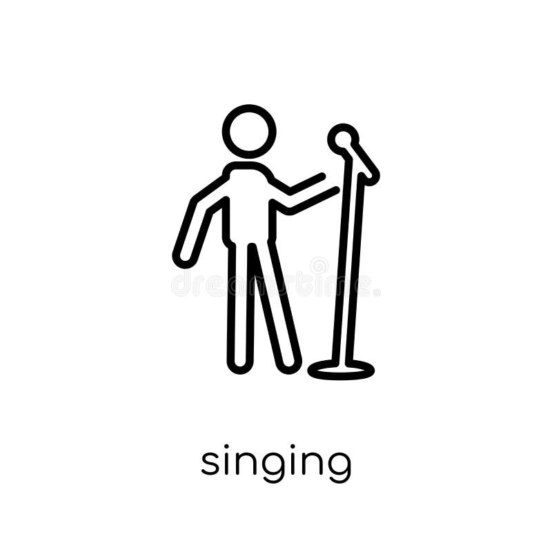Singing Linear Icon. Modern Outline Singing Logo Concept on Whit Stock ...