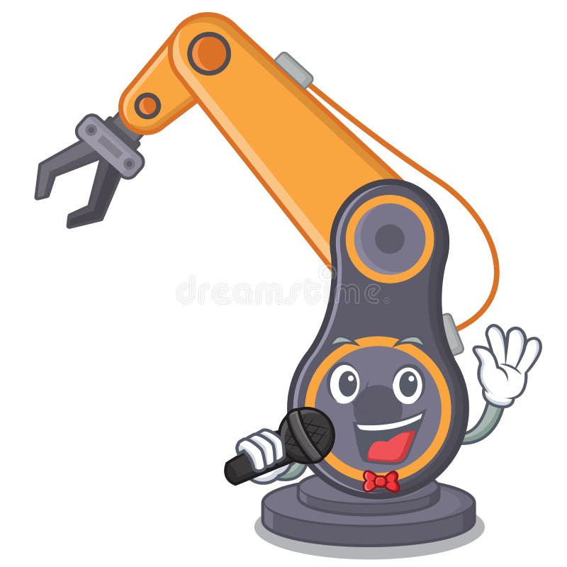 Singing Industrial Robotic Hand Isolated with Cartoon Stock Vector ...