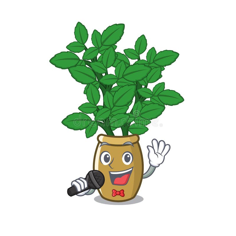 Singing Lemon Balm in the Cartoon Shape Stock Vector - Illustration of ...