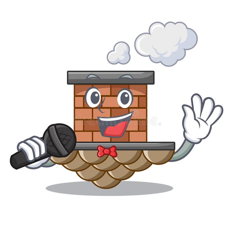 Singing Miniature Cartoon Brick Chimney Above Table Stock Vector ...