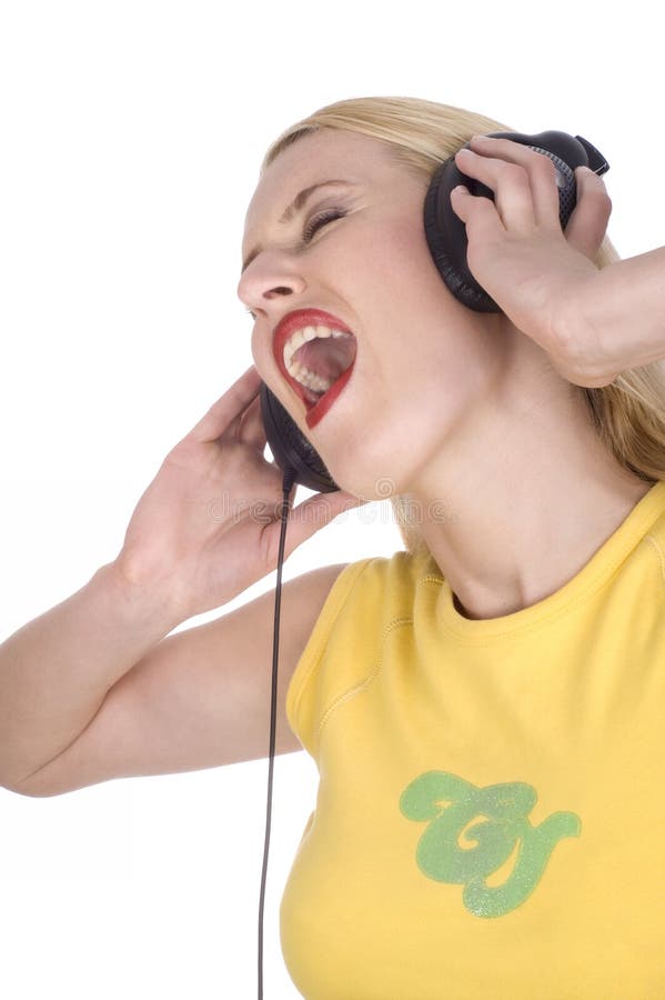 Singing out very loud stock photo. Image of isolated, blond - 2496534