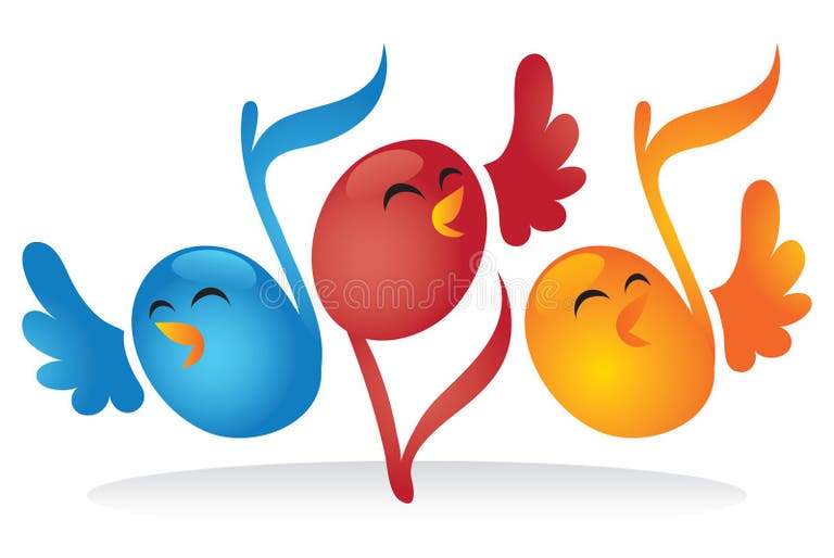 Singing Musical Note Birds stock vector. Illustration of creative ...