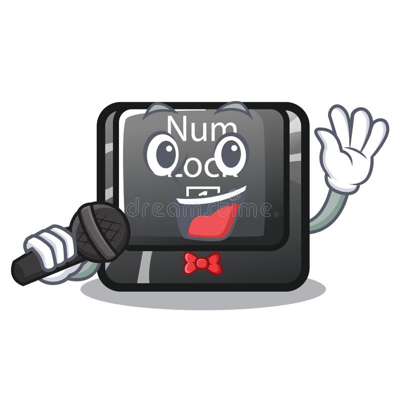 Singing Num Lock Installed on Cartoon Computer Stock Vector ...