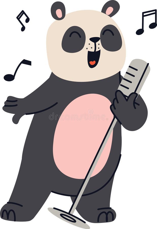 Cartoon Panda Singing Stock Illustrations – 56 Cartoon Panda Singing ...