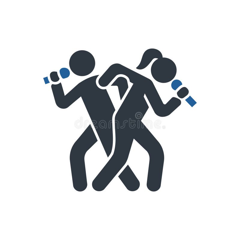 Singing Performance Duo Icon Stock Vector - Illustration of singing ...