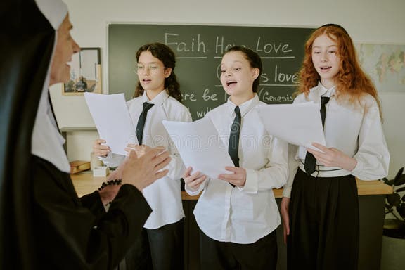 Singing Practice Session in Classroom with Students Stock Photo - Image ...