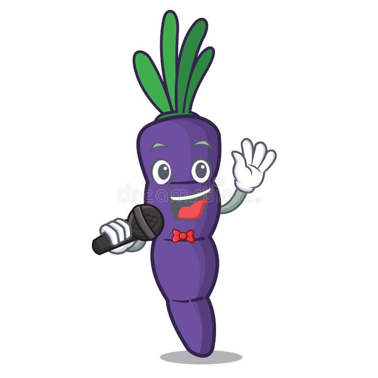 Singing Purple Carrots in the Character Shape Stock Vector ...