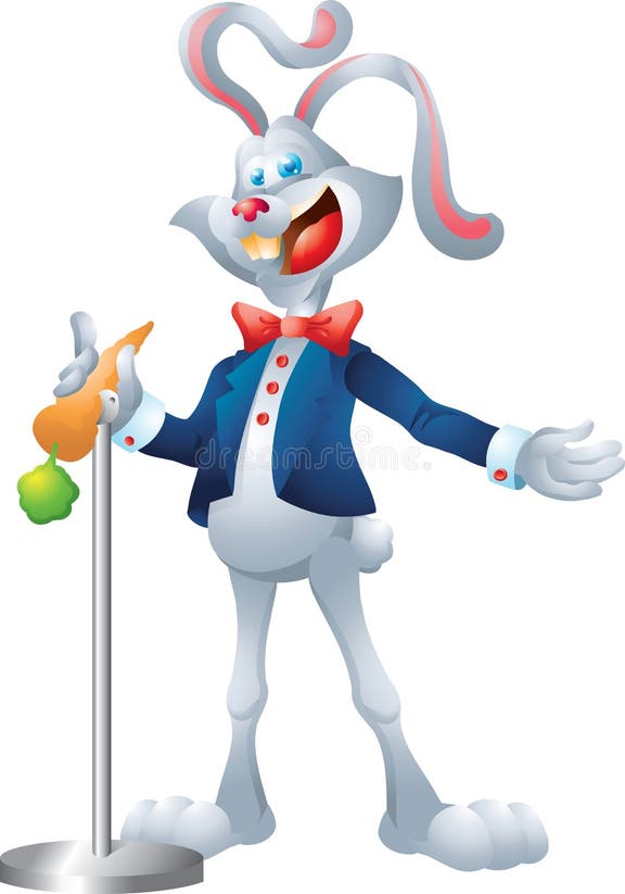 Singing rabbit stock vector. Illustration of clip, cartoon - 38219566