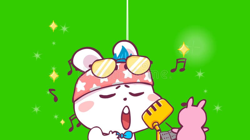 Singing Rabbit Animation - Green Screen Stock Video - Video of cute ...