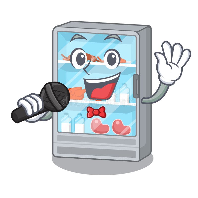 Singing Refrigerator in the a Cartoon Shape Stock Vector - Illustration ...