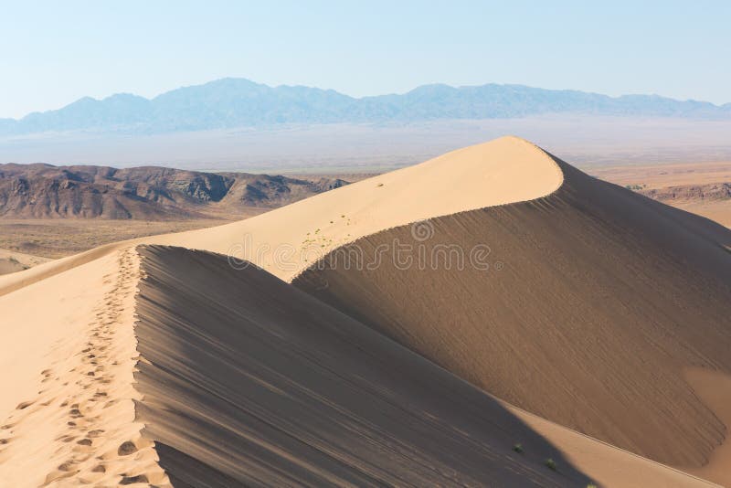 Singing Sand in Kazakhstan. Beautiful Desert Stock Photo - Image of ...