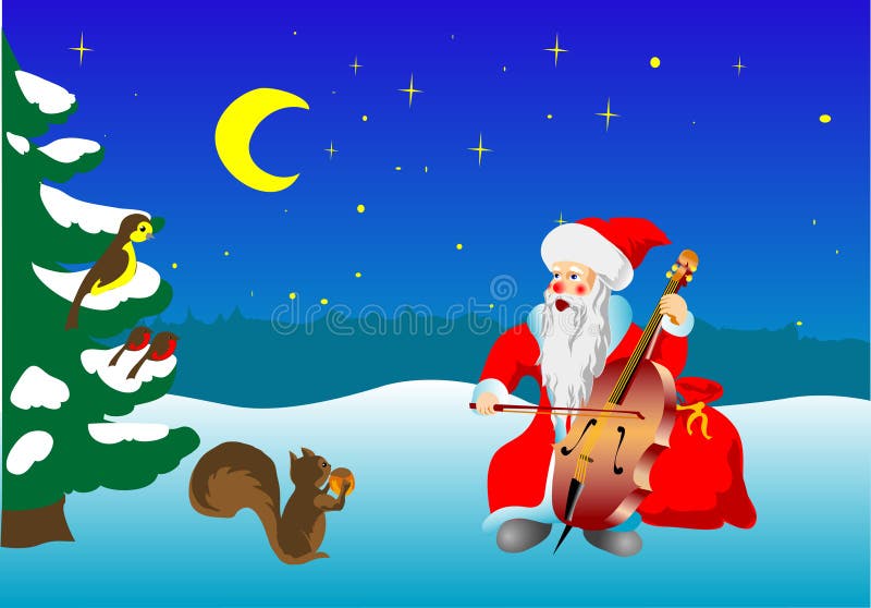 Singing Santa stock vector. Illustration of snowflake - 3087669