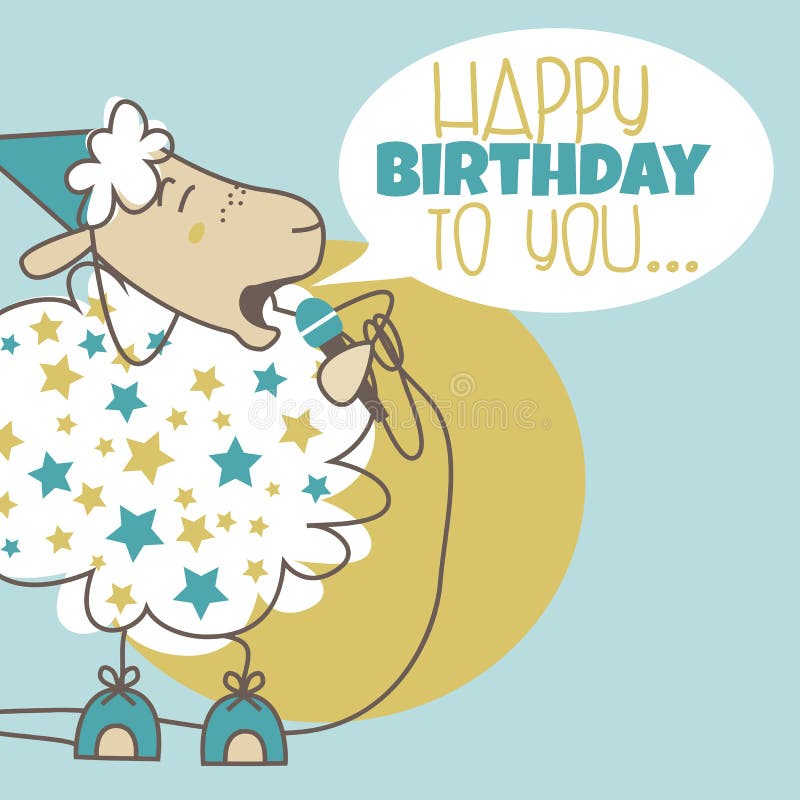 Singing sheep stock vector. Illustration of objects, sheep - 52283023