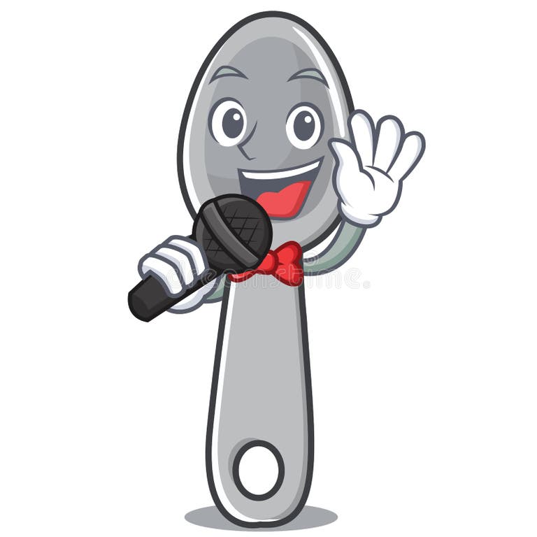 Singing Spoon Character Cartoon Style Stock Vector - Illustration of ...