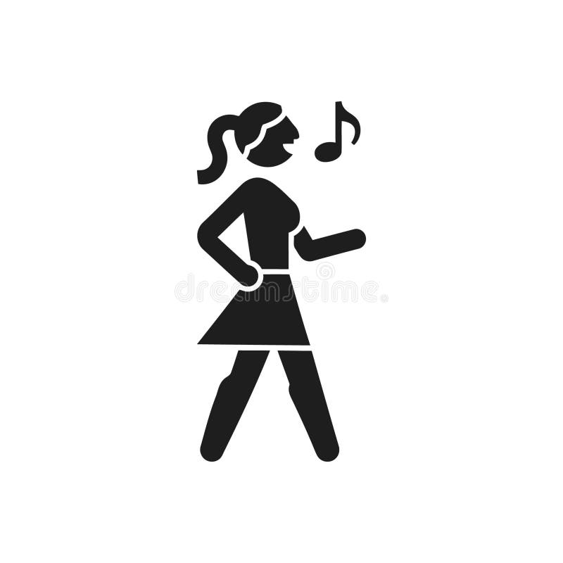Singing Walking Leisure Icon Stock Vector - Illustration of music ...