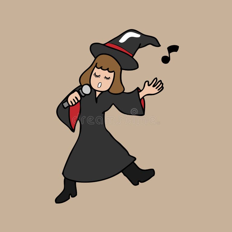 Singing Witch Halloween Stock Illustrations – 129 Singing Witch ...