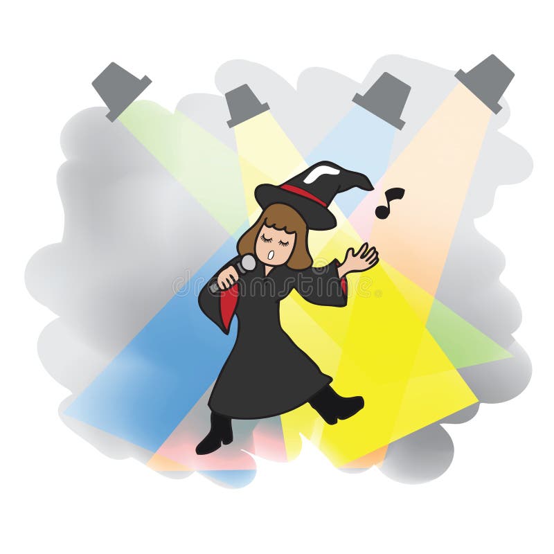 Singing Witch Halloween stock vector. Illustration of event - 57598384