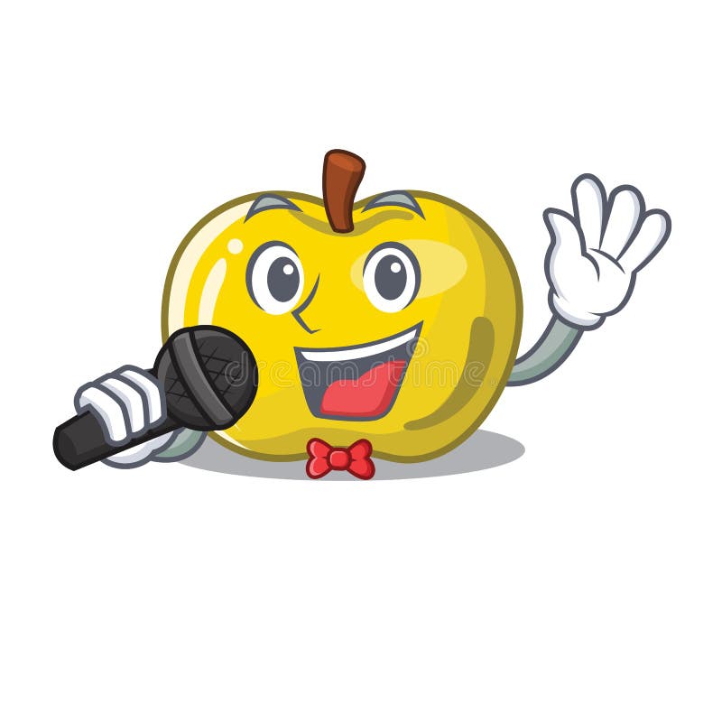 Singing Yellow Apple Isolated with the Mascot Stock Vector ...