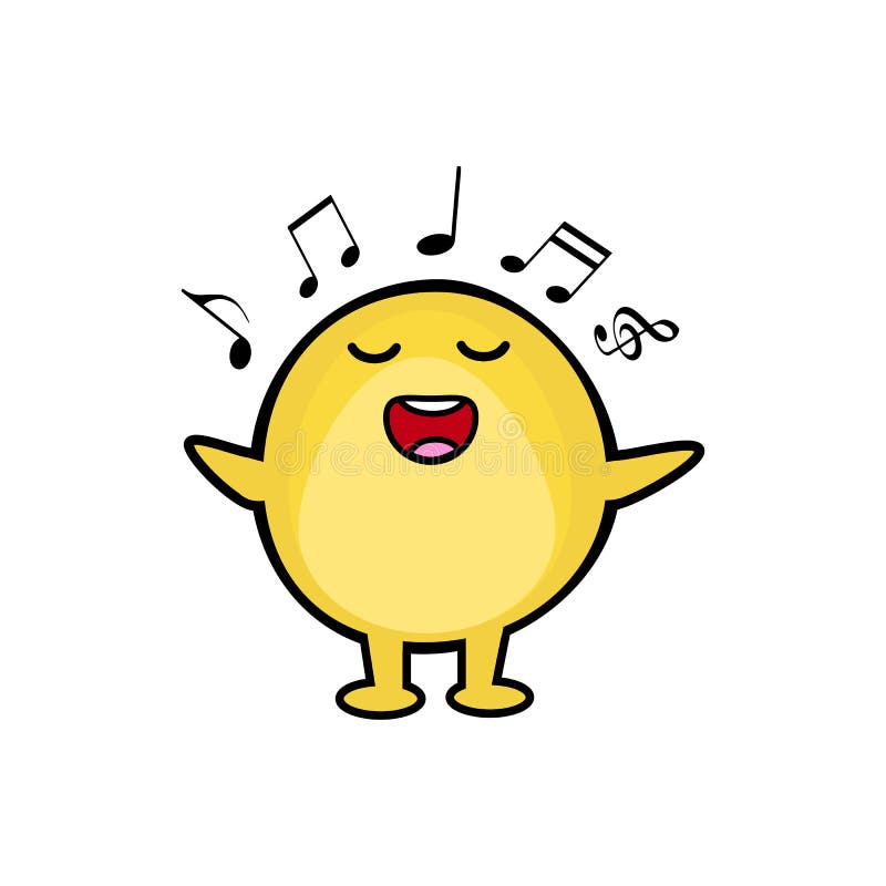 Singing yellow figure stock vector. Illustration of design - 246127160