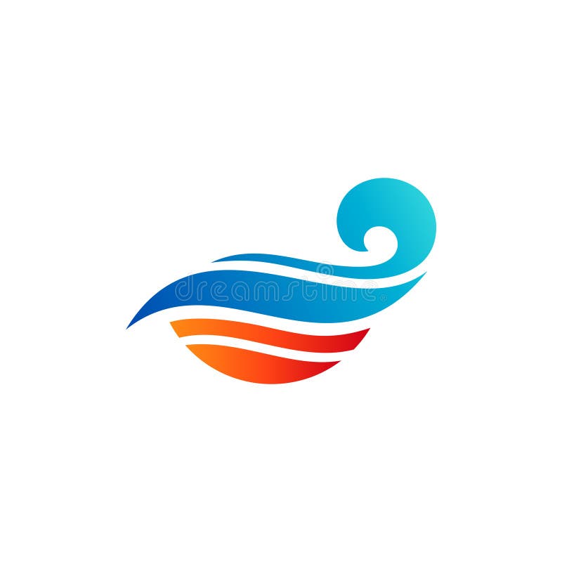 Wave Logo Design Illustration, Blue Wave Logo Template Stock Vector ...