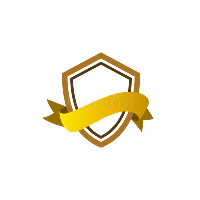 Abstract Shield Logo with Simple Design, Gold Color Stock Vector ...