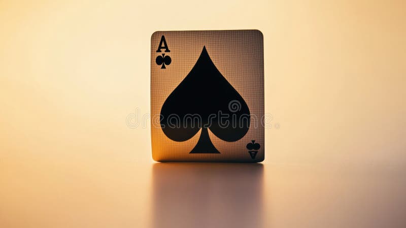 Playing Card with Ace of Spades Displayed on a Smooth Surface during ...