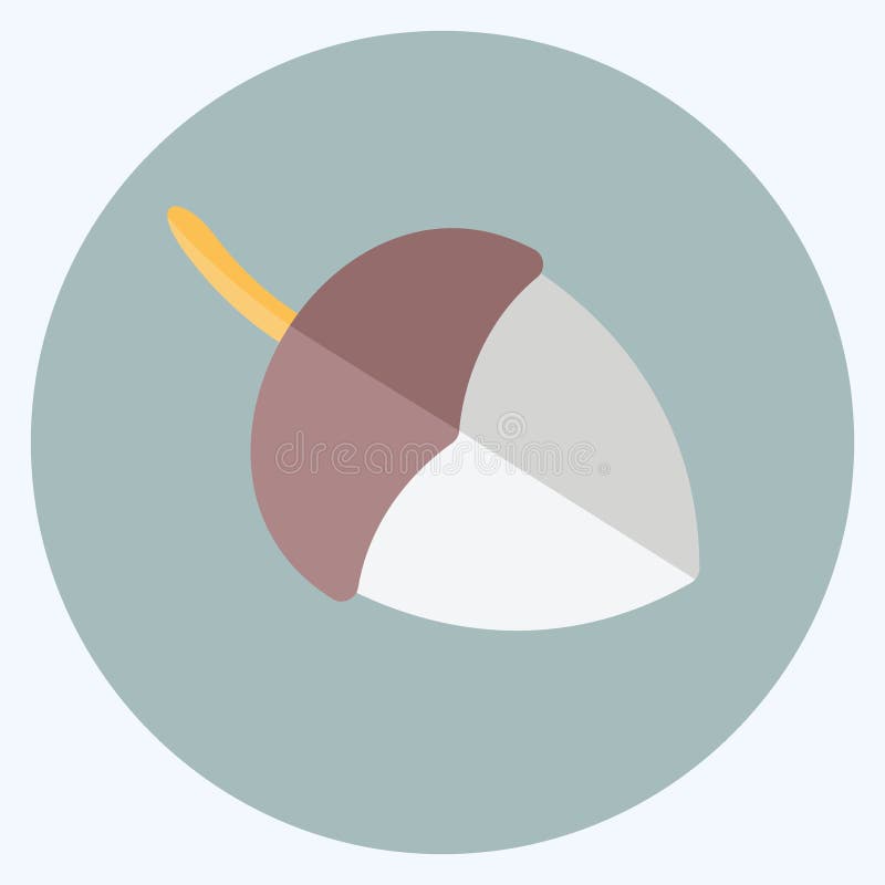 Single Acorn Icon in Trendy Flat Style Isolated on Soft Blue Background ...