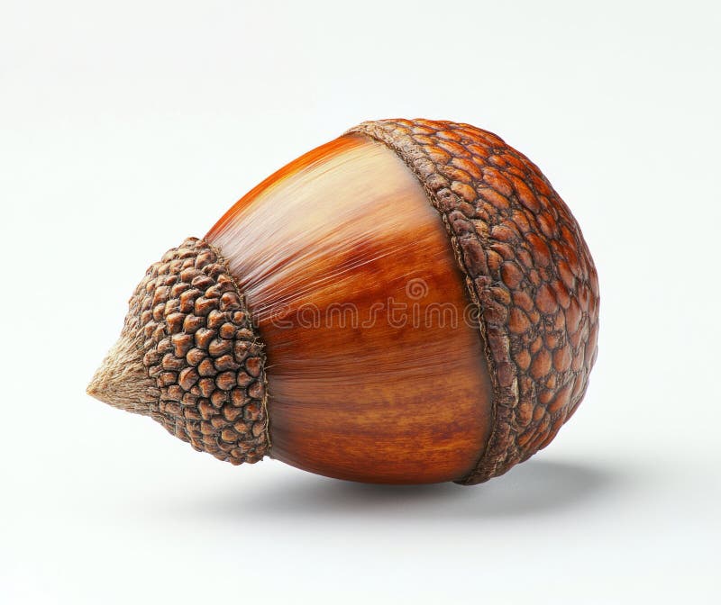 A Single Acorn Resting on a Light Background Showcasing Its Shiny ...