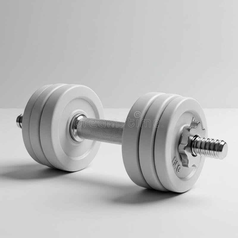 A Single Adjustable Dumbbell with a Sleek, Metallic Design Featuring a ...