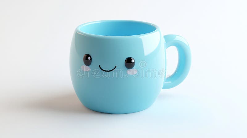 A Single Adorable 3d Blue Mug Character Stock Illustration ...