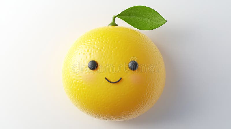 A Single Adorable 3d Lemon Character Design Stock Illustration ...
