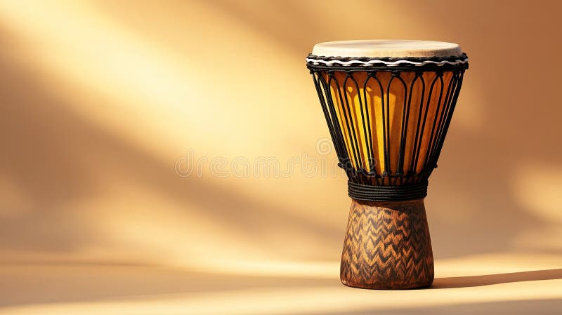 Single African Drum Placed on a Simple, Well-lit Surface, Text Stock ...