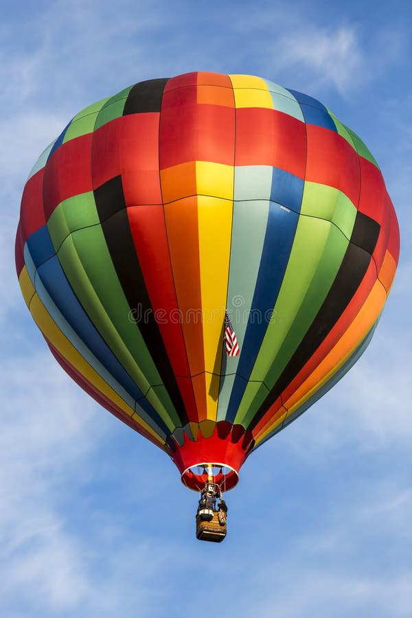Single Air Balloon Against a Blue Sky Stock Image - Image of balloons ...