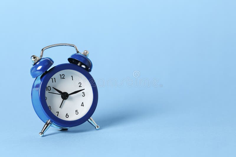 Blue alarm clock stock photo. Image of horizontal, delay - 114920412